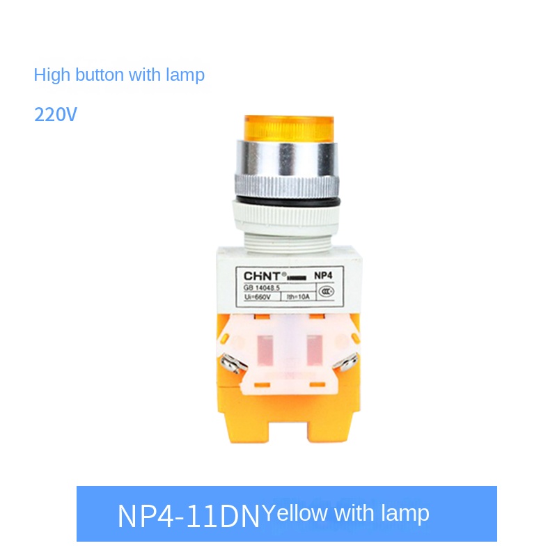 Nút Nhấn NP4-11DN nhả vàng đèn 220V | Tự Phục Hồi NP4-11BN/NP4-11BNZS ...