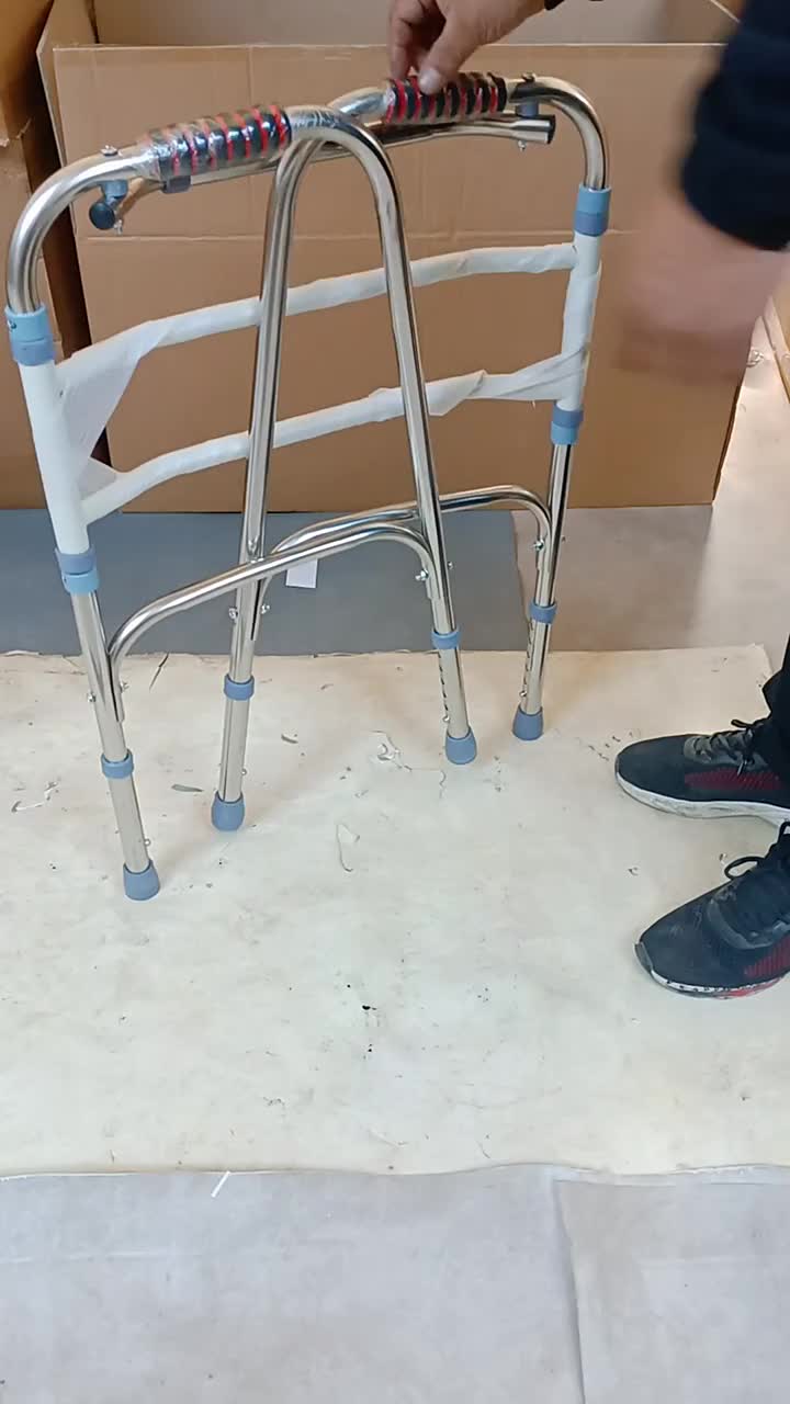 LZD Walking Aid with Wheels Stainless Steel Mobility Aid Trolley ...