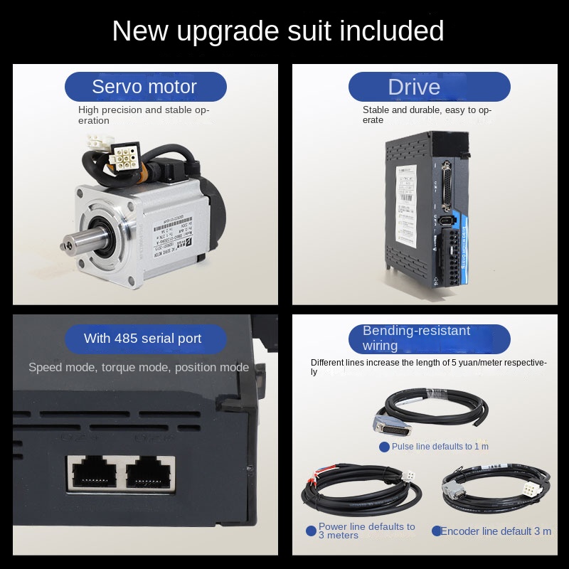 Bộ động cơ servo và driver 60 400W Trắng + Driver Đen | Series 40/60/80 ...