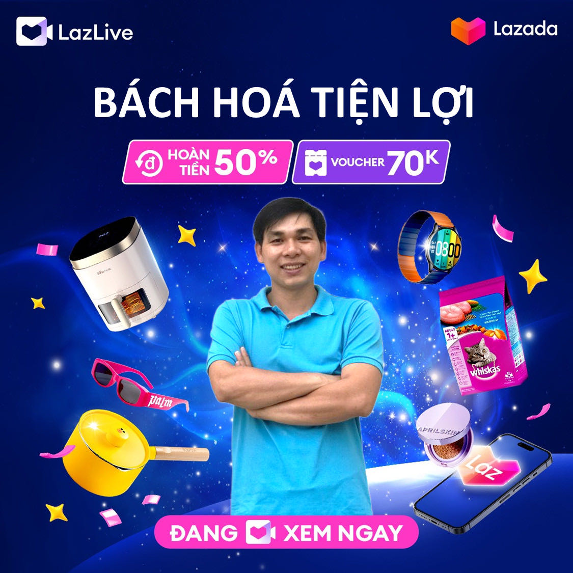 Chào tôi sẽ bắt đầu livestream trên Lazada-Live tại 08-21 20:00. Đừng ...