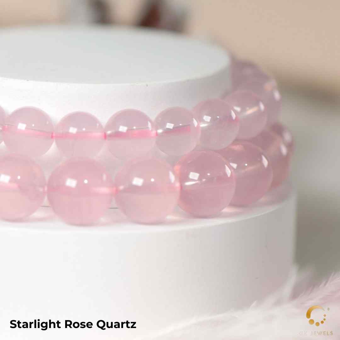 Starlight Rose Quartz Bracelet - Starlight Rose Quartz Gemstones - GK ...
