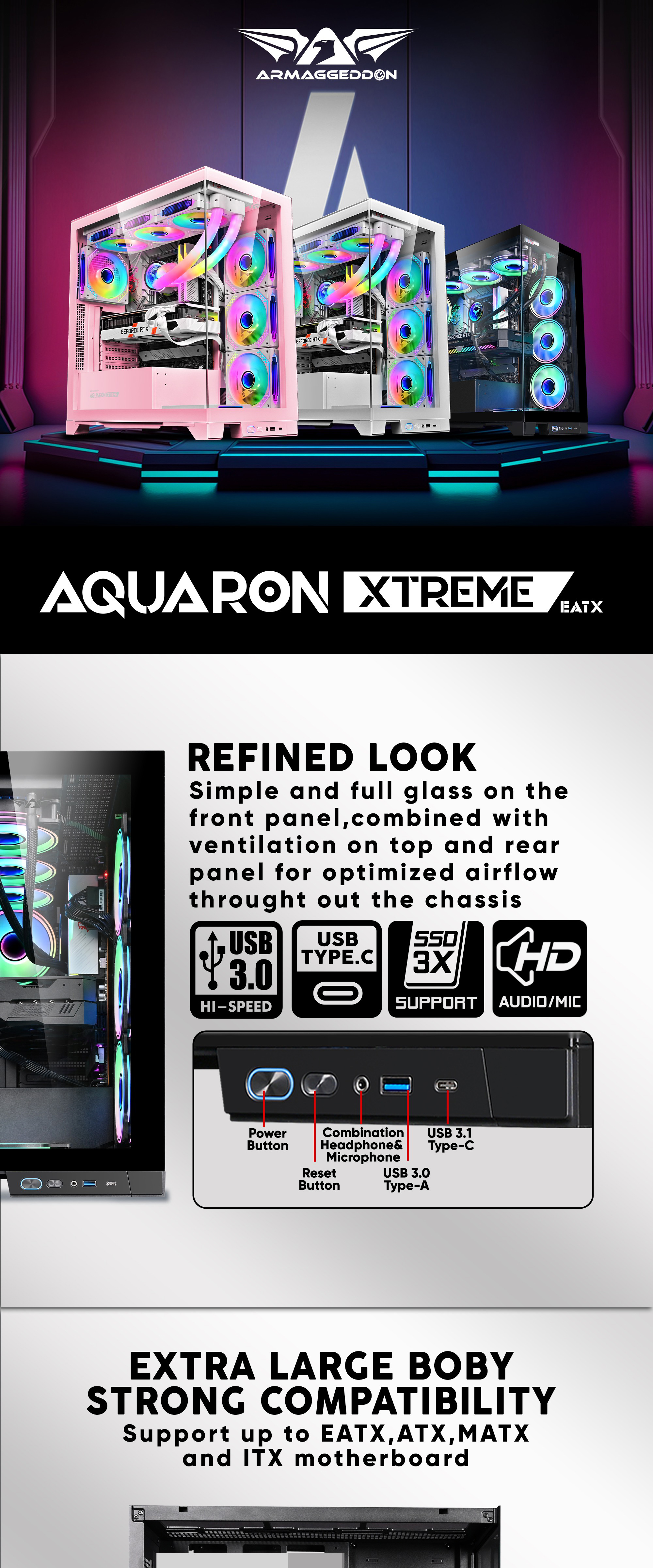 ARMAGGEDDON AQUARON XTREME BLACK GAMING CASING - NEXXCOM COMPUTERS