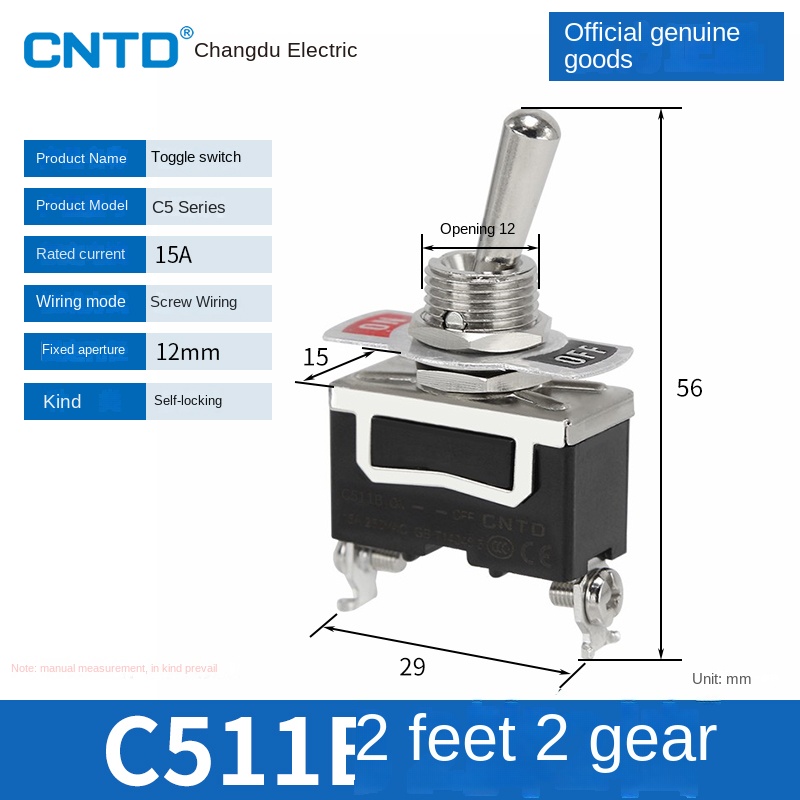 Công tắc gạt Loại Tự Khóa C511B Changde | tùy chọn C511A/C5R12A/C5R22B ...