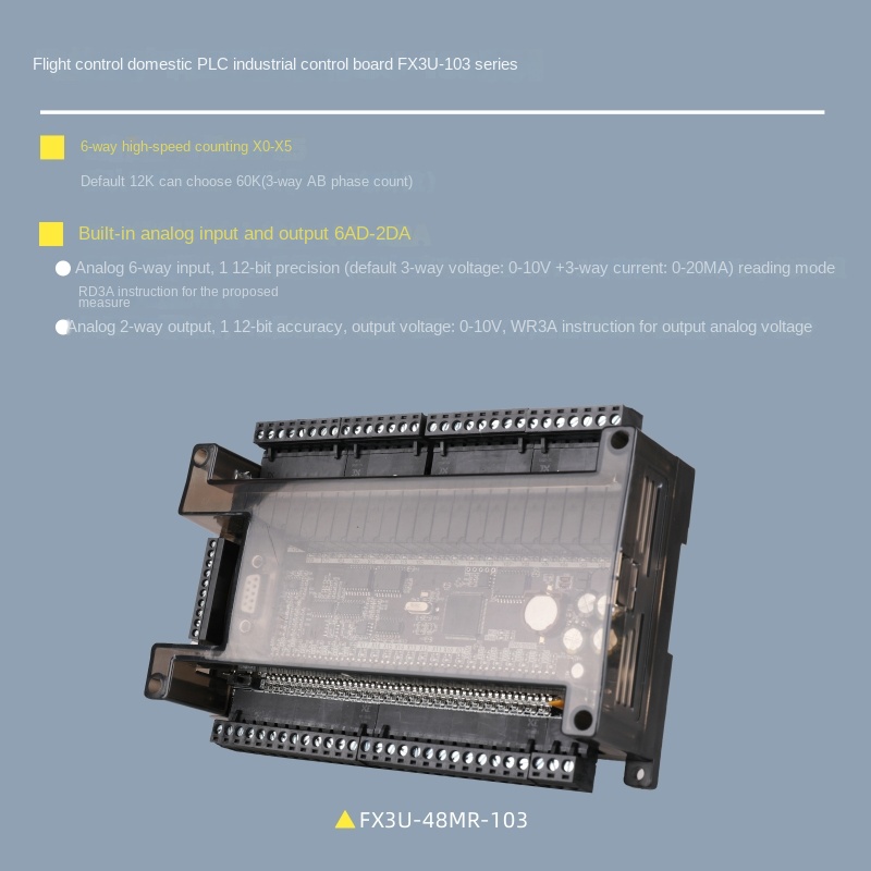 Board Mạch PLC FK FX3U-103 48MR 24 input 24 output relay: RS232/RS485 ...