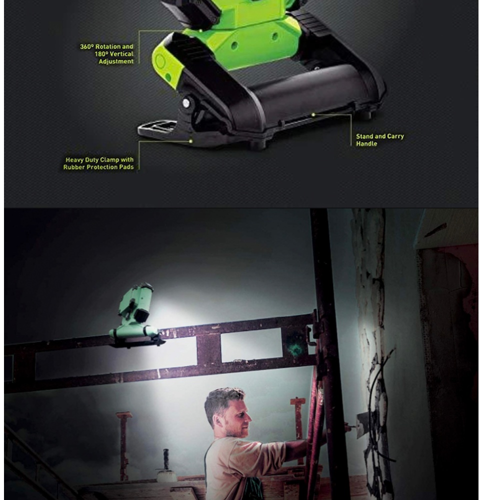 Luceco Portable LED Mini Clamp Work Light, LCWR9G60